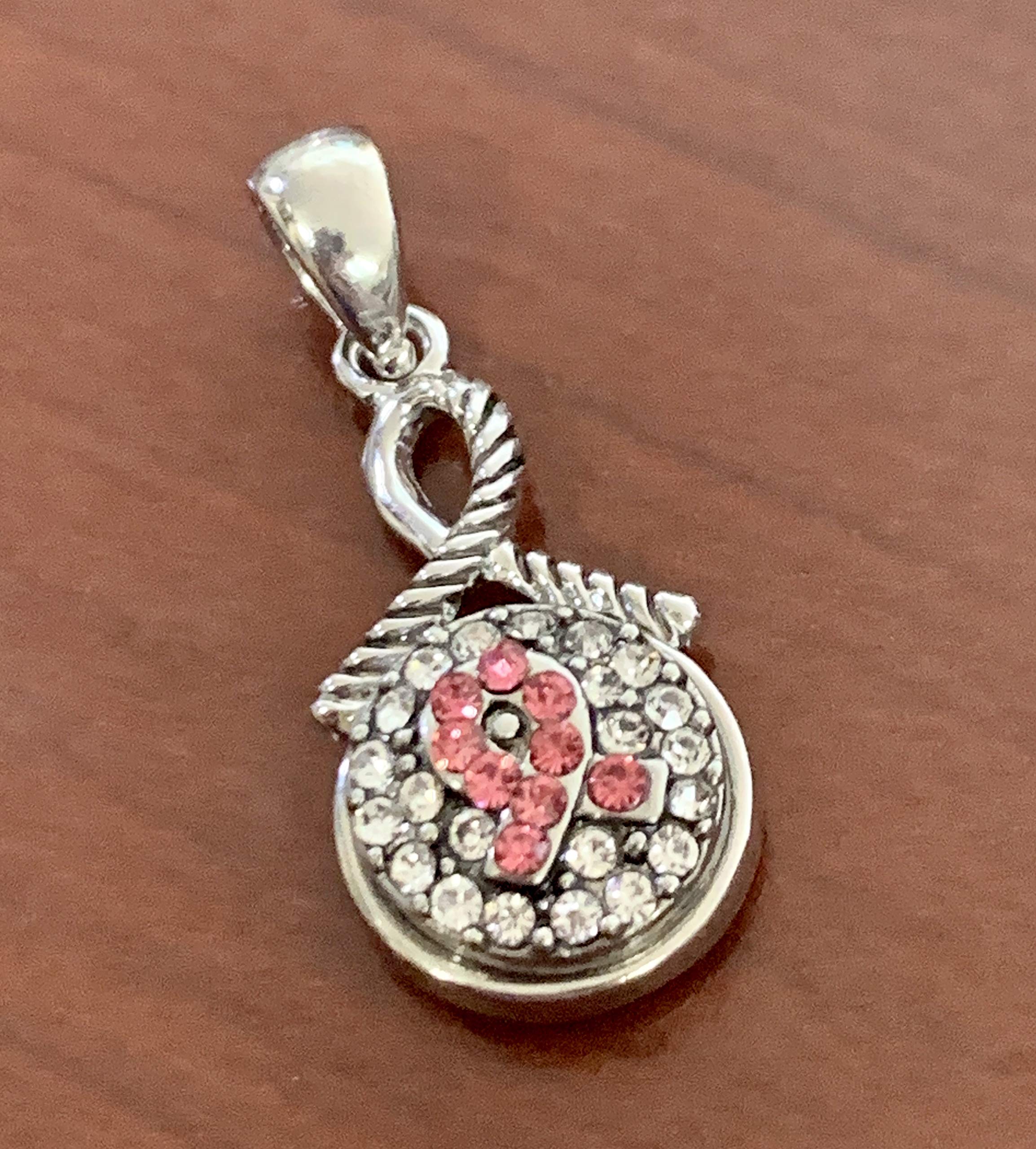 Interchangeable Mini Jewelry Pink Ribbon Cancer Awareness Pendant Holds 12mm Snaps My Prime Gifts