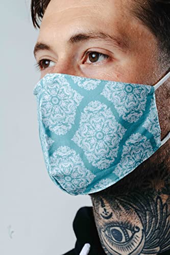 Hype ADULT MINT DAMASK PATTERN ADJUSTABLE FACE MASK