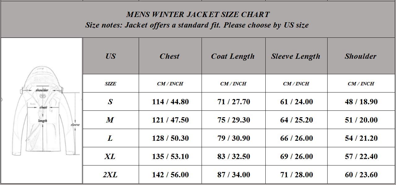 INVACHI Men's Ski Jacket Waterproof Warm Winter Coat Mountain Windbreaker Hooded Snow Jackets