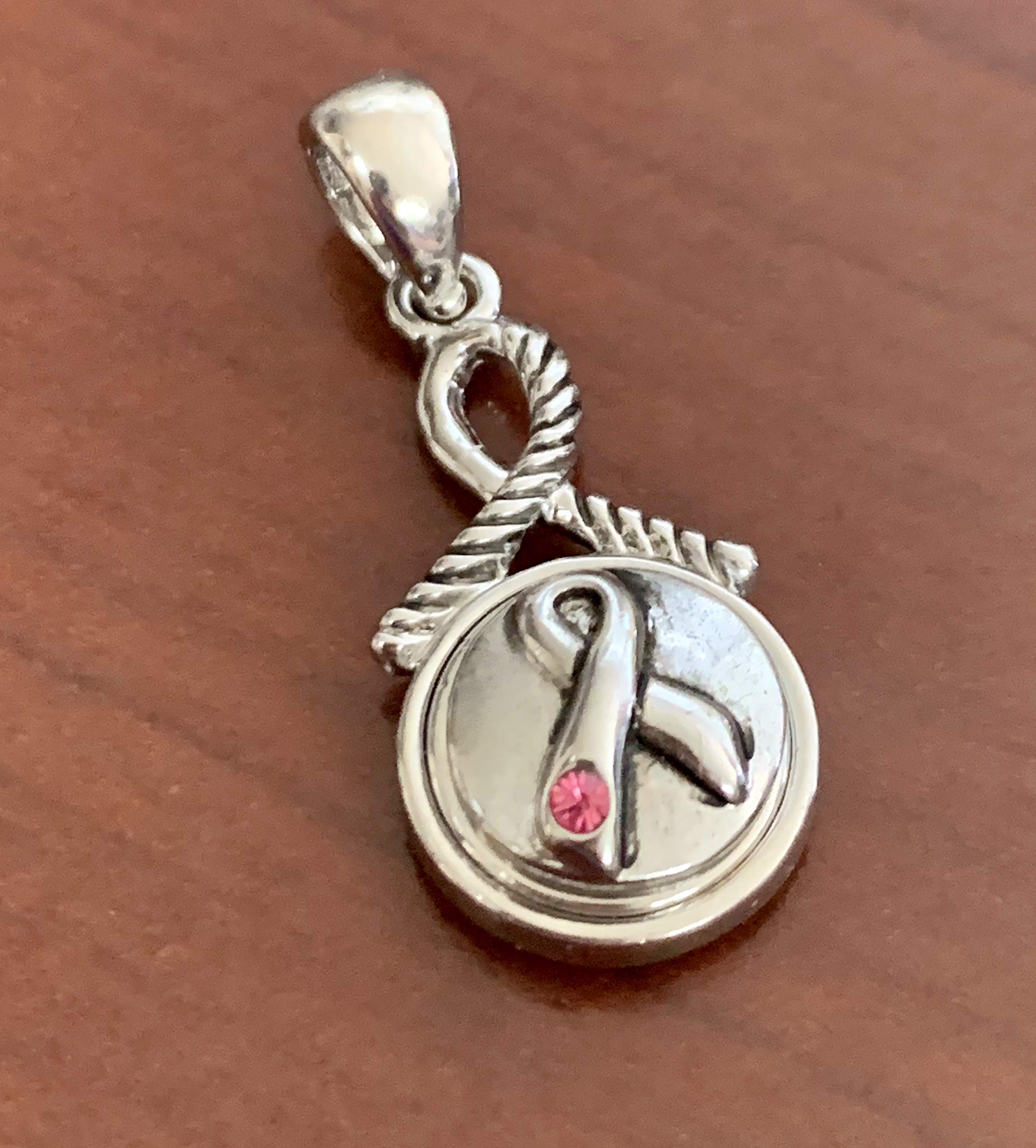 Interchangeable Mini Jewelry Pink Ribbon Cancer Awareness Pendant Holds 12mm Snaps My Prime Gifts