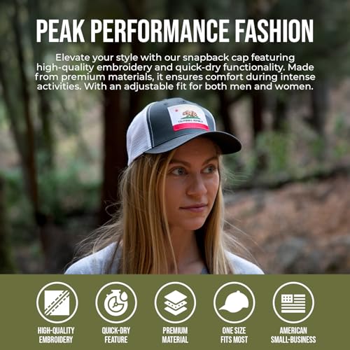 International Tie California State Bear Flag Premium-Quality Hat⦠White