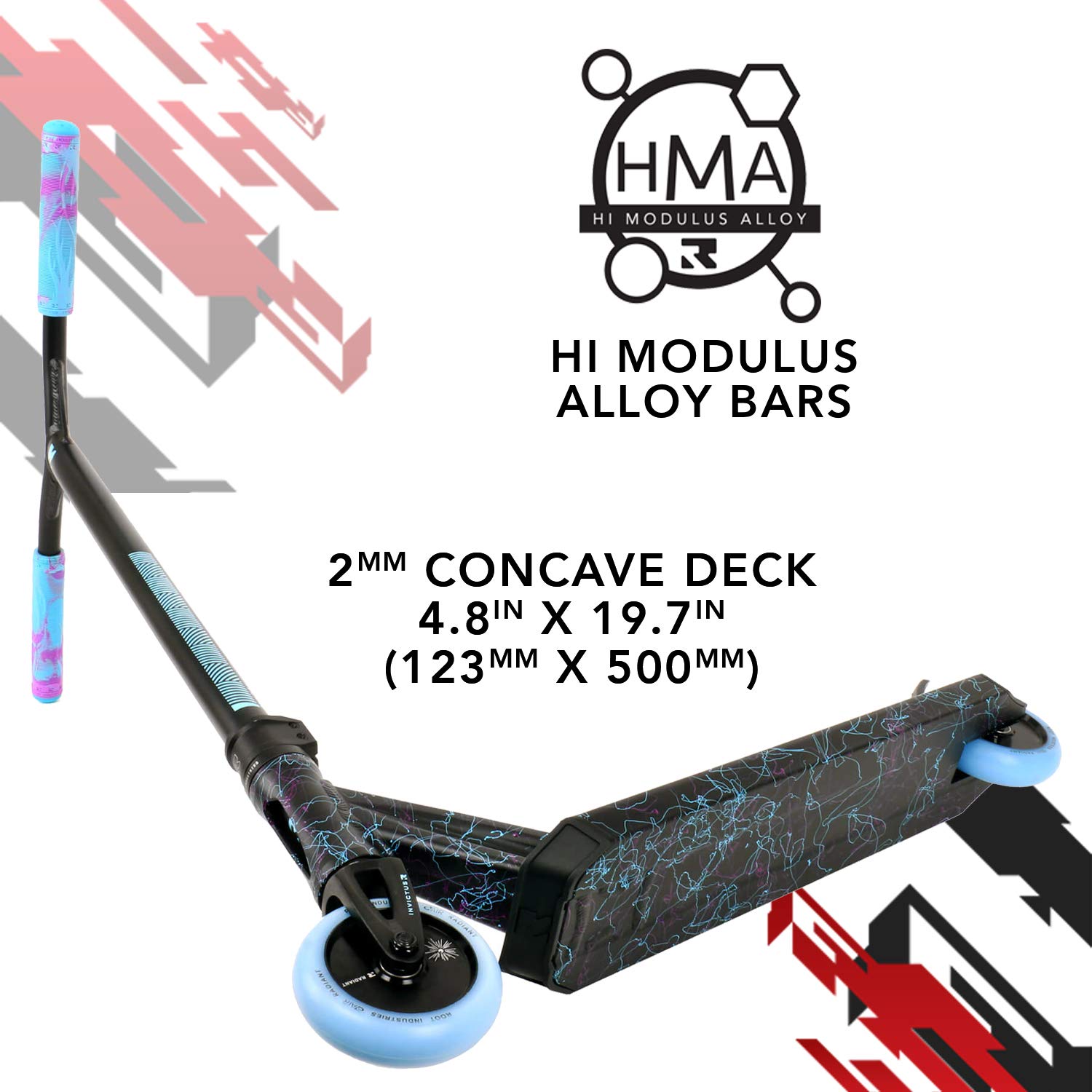 Invictus Complete Scooter - Stunt Scooters - Professional Scooter for Any Age Rider - Pro Scooters for Kids Pro Scooters for Adults - Pro Scooter Deck, Pro Scooter Wheels - (Blk/Blu/PRP)