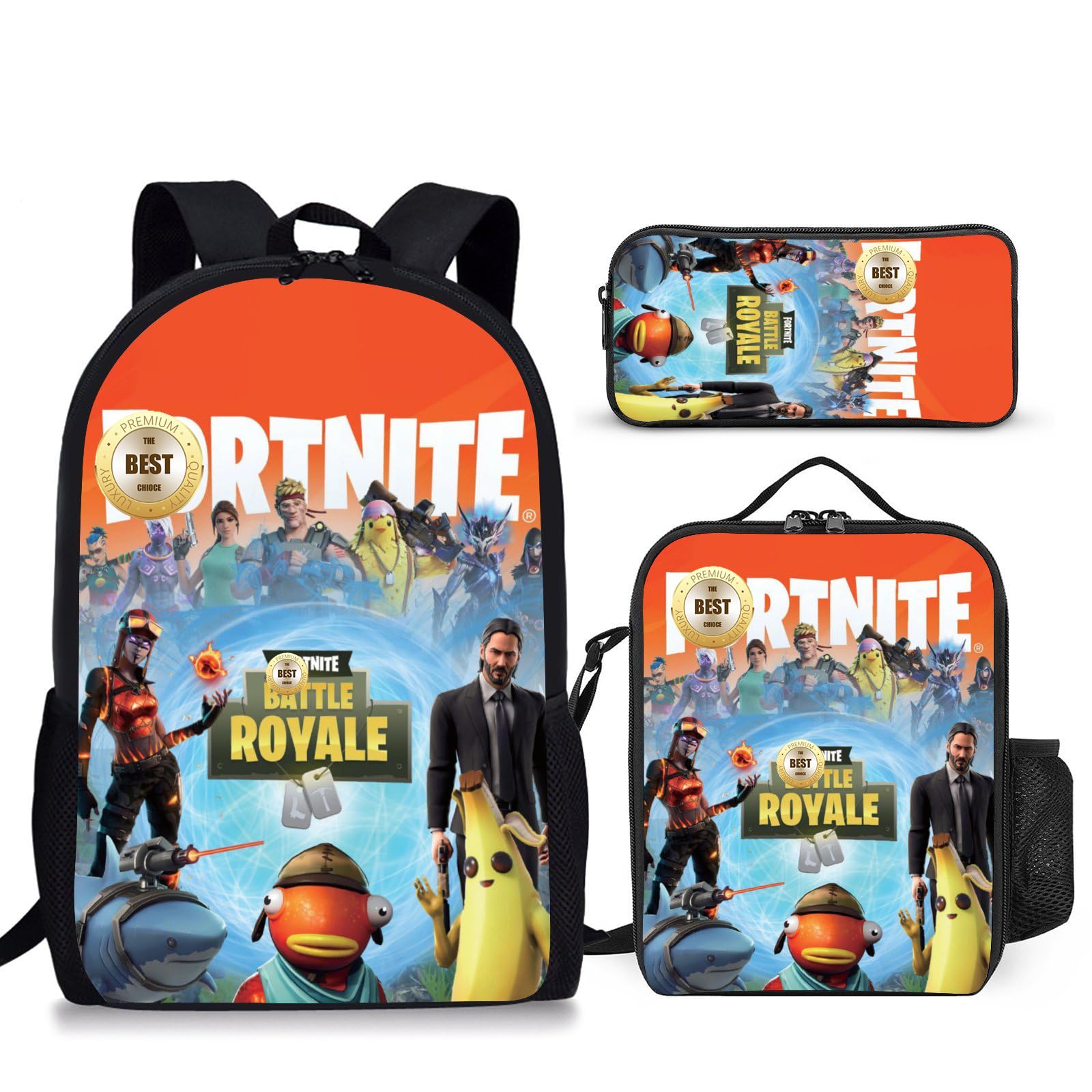 HQEWNLI 3 Pcs Backpack Lightweight School Backpacks Laptop Daypack with Lunch Bag Pencil Bag for Boys Girl Gifts Style1
