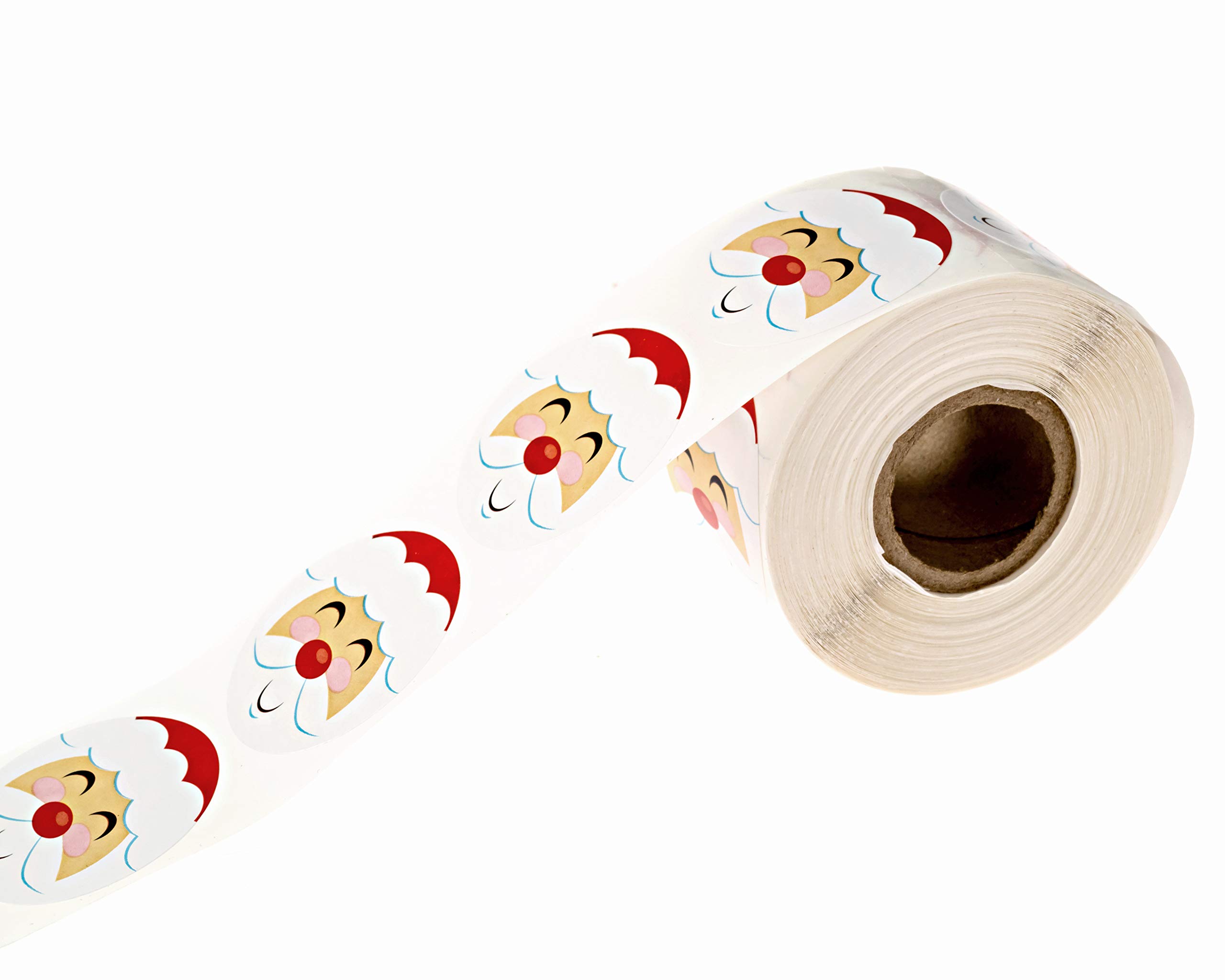 Jolly Santa Holiday Sticker / 1.5" Santa Claus Face Label/Roll of 500 Jolly St. Nick Christmas Stickers