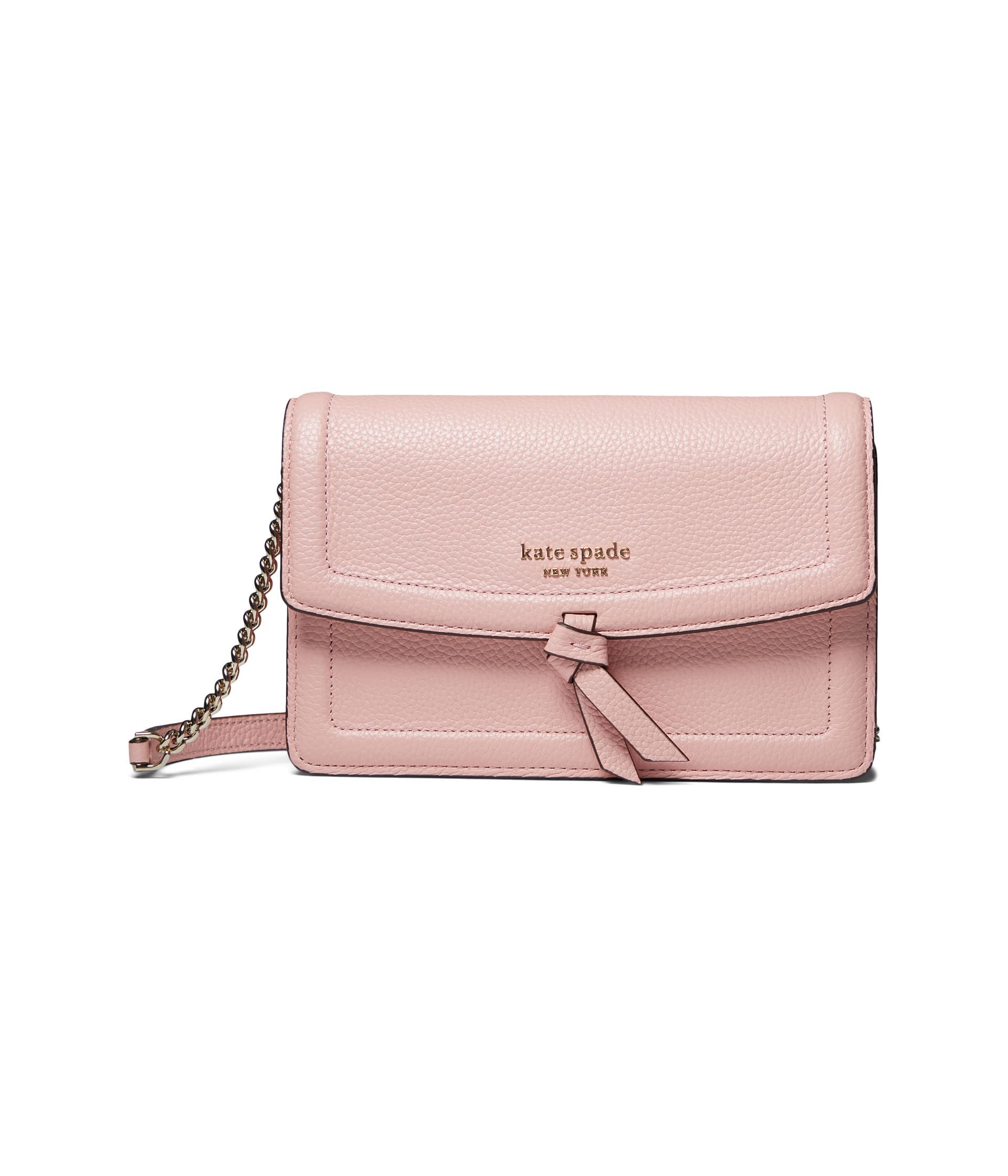 Kate Spade New York Knott Pebbled Leather Flap Crossbody Coral Gable One Size