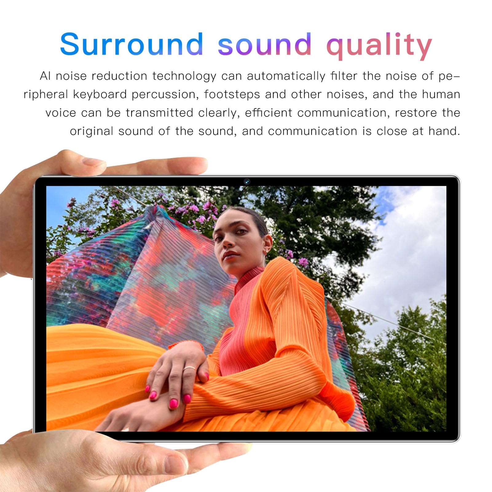 jerss WiFi Tablet, 8GB RAM 256GB ROM Digital Tablet 1960 X 1080 Resolution Dual Speakers for Recreation for Reading (US Plug)