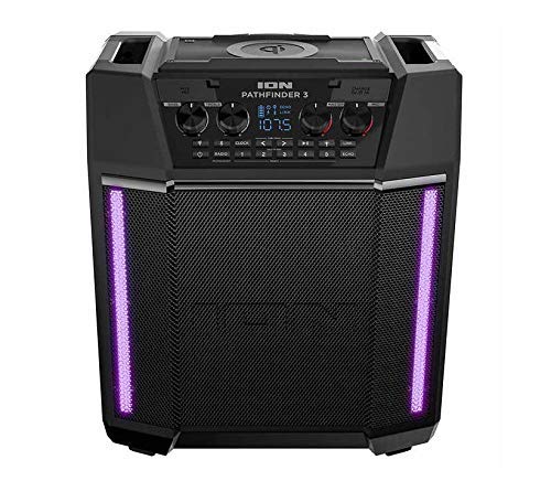 ION Pathfinder 3 Bluetooth Portable Speaker with Wireless Phone Qi Charging (Renewed)