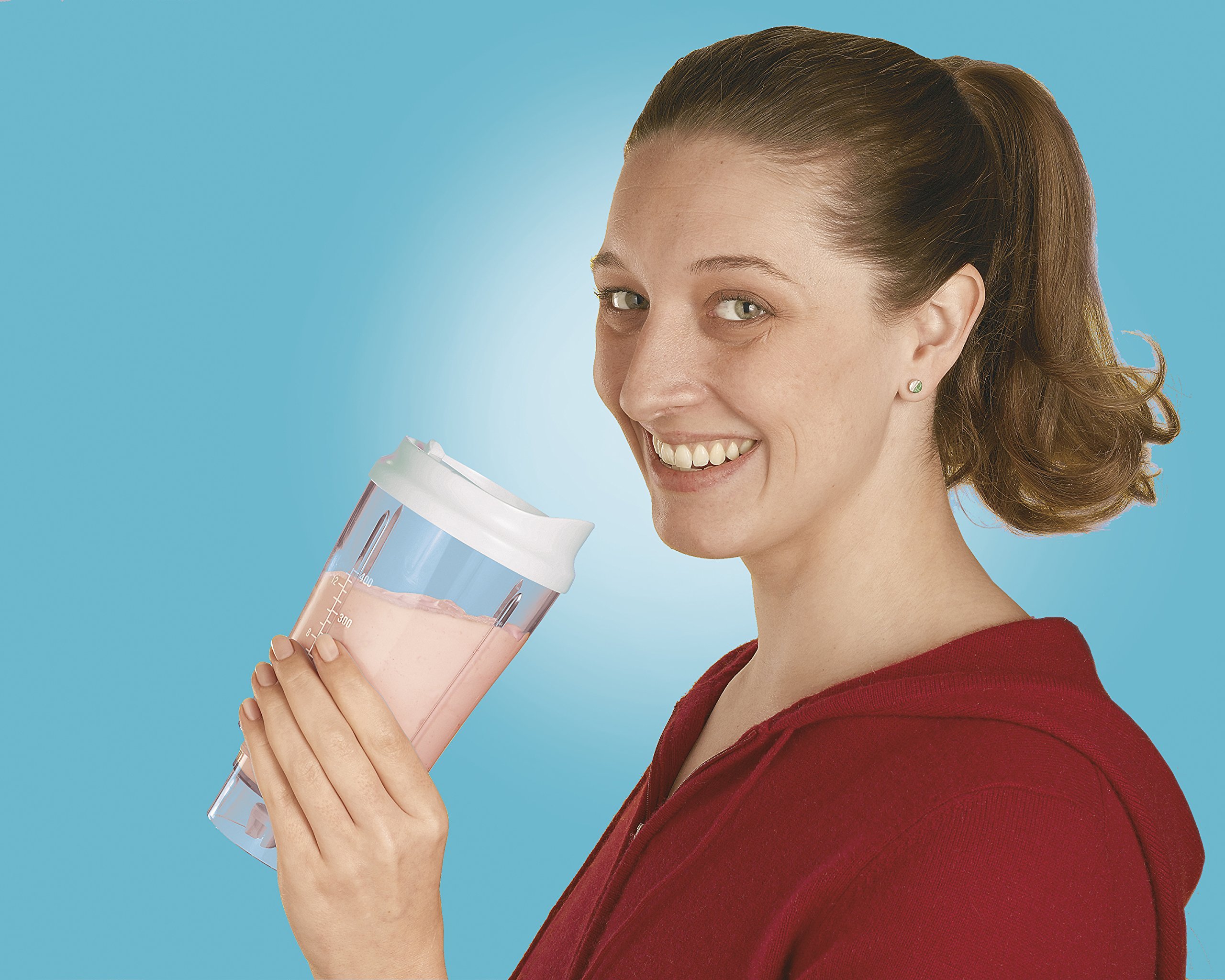 Hamilton Beach Personal Blender for Shakes and Smoothies with, Two 14oz Travel Cups and 2 Lids, White (Discontinued)