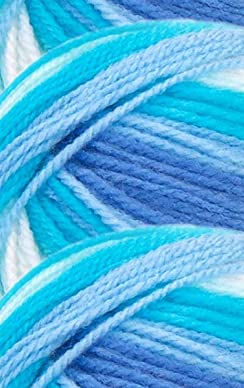 Lion Brand Ice Cream Yarn - 3 Pack with Pattern Cards in Color (Blue Moon)