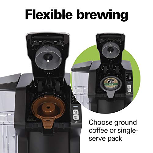 Hamilton Beach 49975 FlexBrew Single Serve Maker with 40 oz. Reservoir, Compatible with K-Cup Packs or Ground Coffee, 3 Brewing Sizes, Black