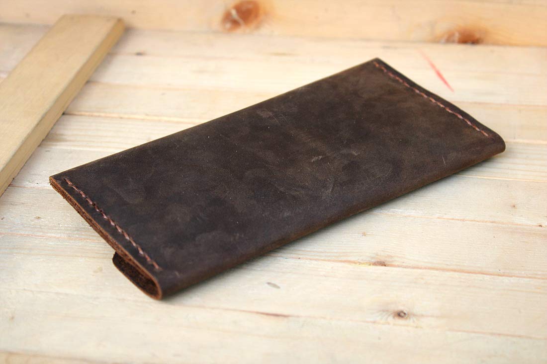 Handmade High Quality Retro Leather Multi-function Envelope Mobile Phone Card Holder Wallet