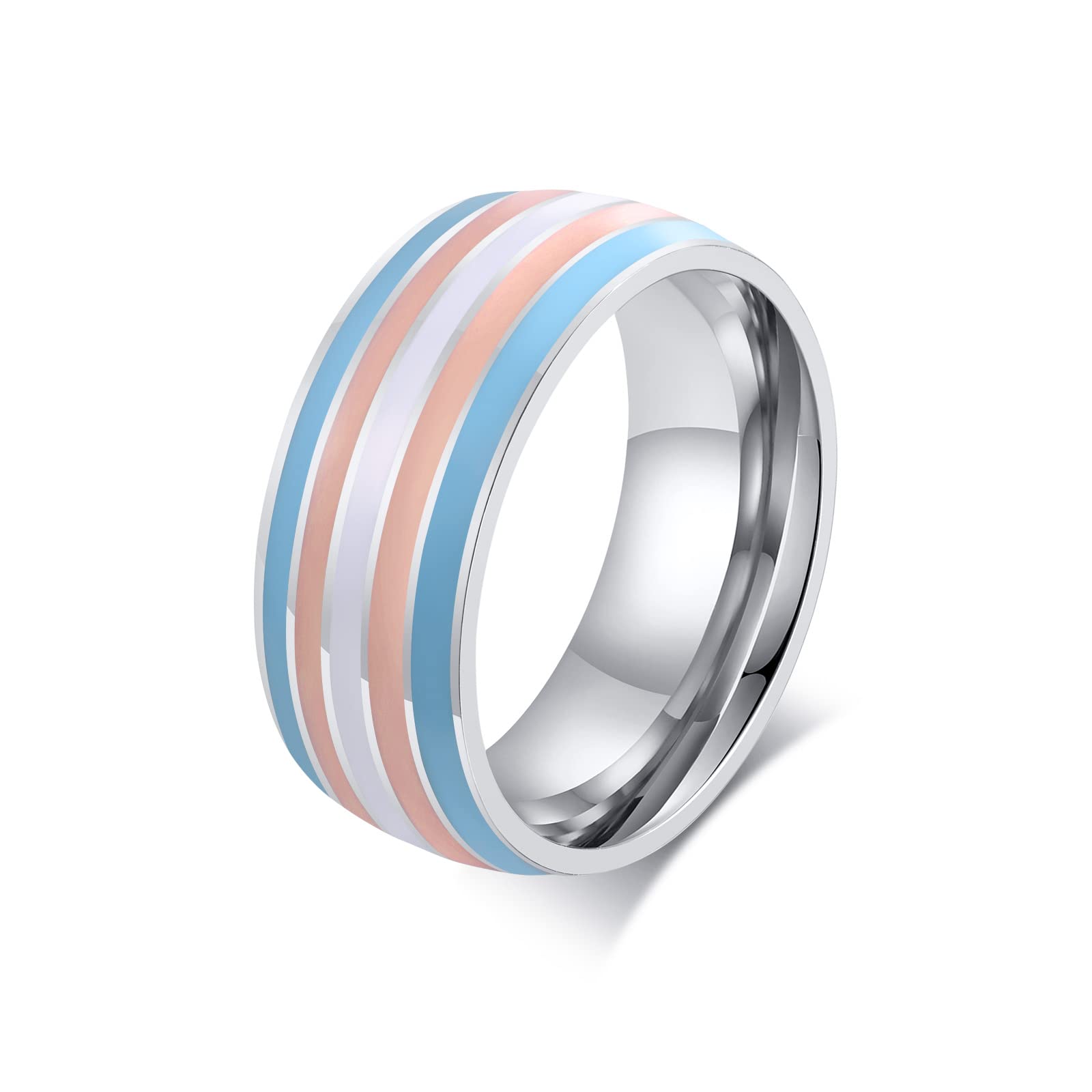 LGBT UNICORNS Transgender Ring, Trans Pride jewelry Stainless Steel Ring for man & woman, Size 6-13
