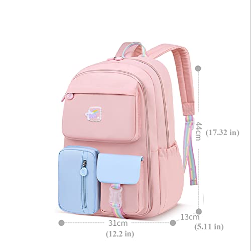 KEBEIXUAN School Backpack for Girls Casual Crossbody Tote Bag Kids Backpack Set for 6-12 Years Old