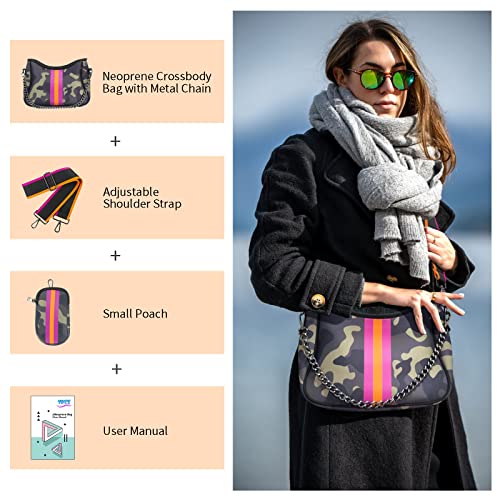 IBEE Women Neoprene Crossbody Bag to fit Phone,Water Cup,Cosmetics,Umbrella for Working,Weekend trips,Date