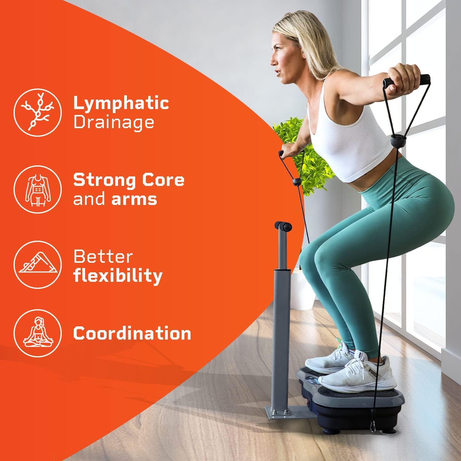Lifepro Vibration Plate Exercise Machine with Magnetic Acupoints, Whole Full Body Vibration Platform Machine for Beginners & Recovery, Vibration Plate for Lymphatic Drainage, Full Body Workout Machine