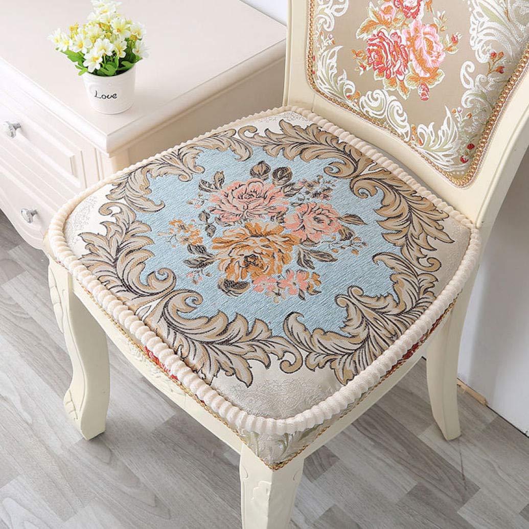 JONARO Embroidered Floral Dining Chair Cushion for Kitchen Decor Anti-Skid Home Seat Pad European Chair Decorative Cushion Pillow Mat