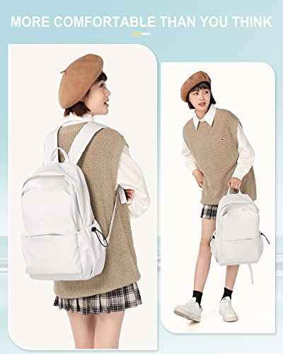 UPPACK Backpack For WomenAesthetic White Backpack For Men Lightweight Gym Backpack Casual Daypack Laptop Backpack College