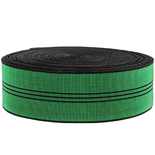 JEUIHAU 2.7 Inches x 65.6 Feet Sofa Elastic Webbing, Black Elastic Webbing Band, DIY Upholstery, Repair and Modification, Stretchy Spring Alternative, Sofa, Couch, Chair Webbing