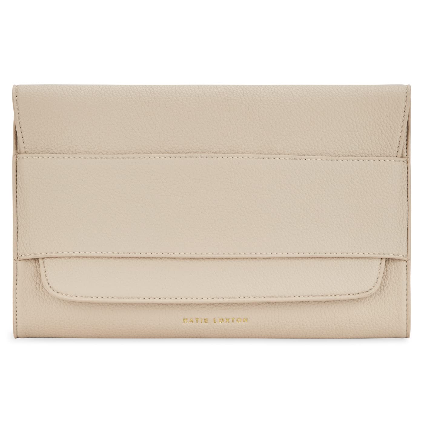 KATIE LOXTON Lila Envelope Closure Medium Womens Vegan Leather Clutch Purse Handbag Taupe