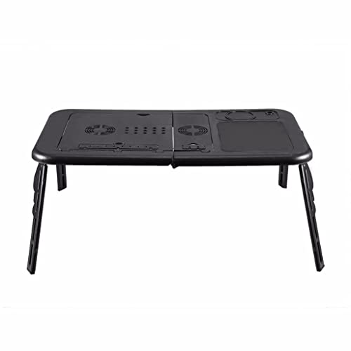 JIMEOG Folding Laptop Desk Adjustable Computer Table Stand Foldable Table Cooling Fan Tray for Bed Sofa Notebook for Computer Table