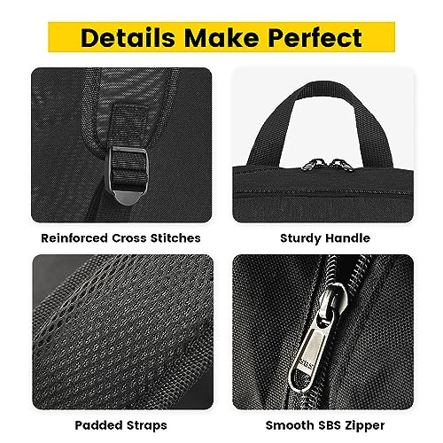 Vorspack Backpack for Women Men - Lightweight Bookbag with Padded Slot for Work College Travel - Black