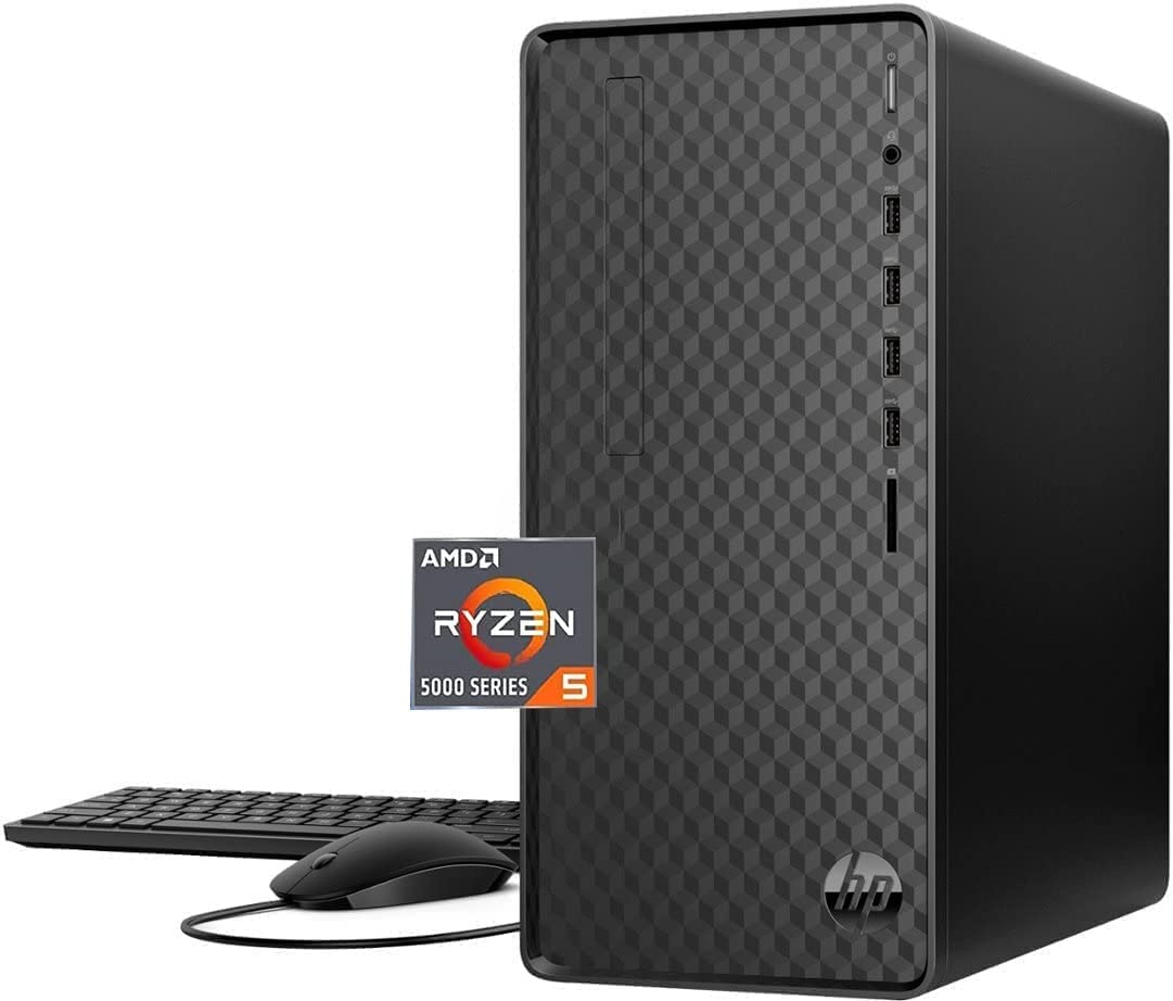 HP 2023 Newest Desktop, AMD Ryzen 5 5600G Processor, AMD Radeon Graphics, 12GB DDR4 RAM, 512GB SSD, Wired Keyboard and Mouse Combo, Windows 11 Home