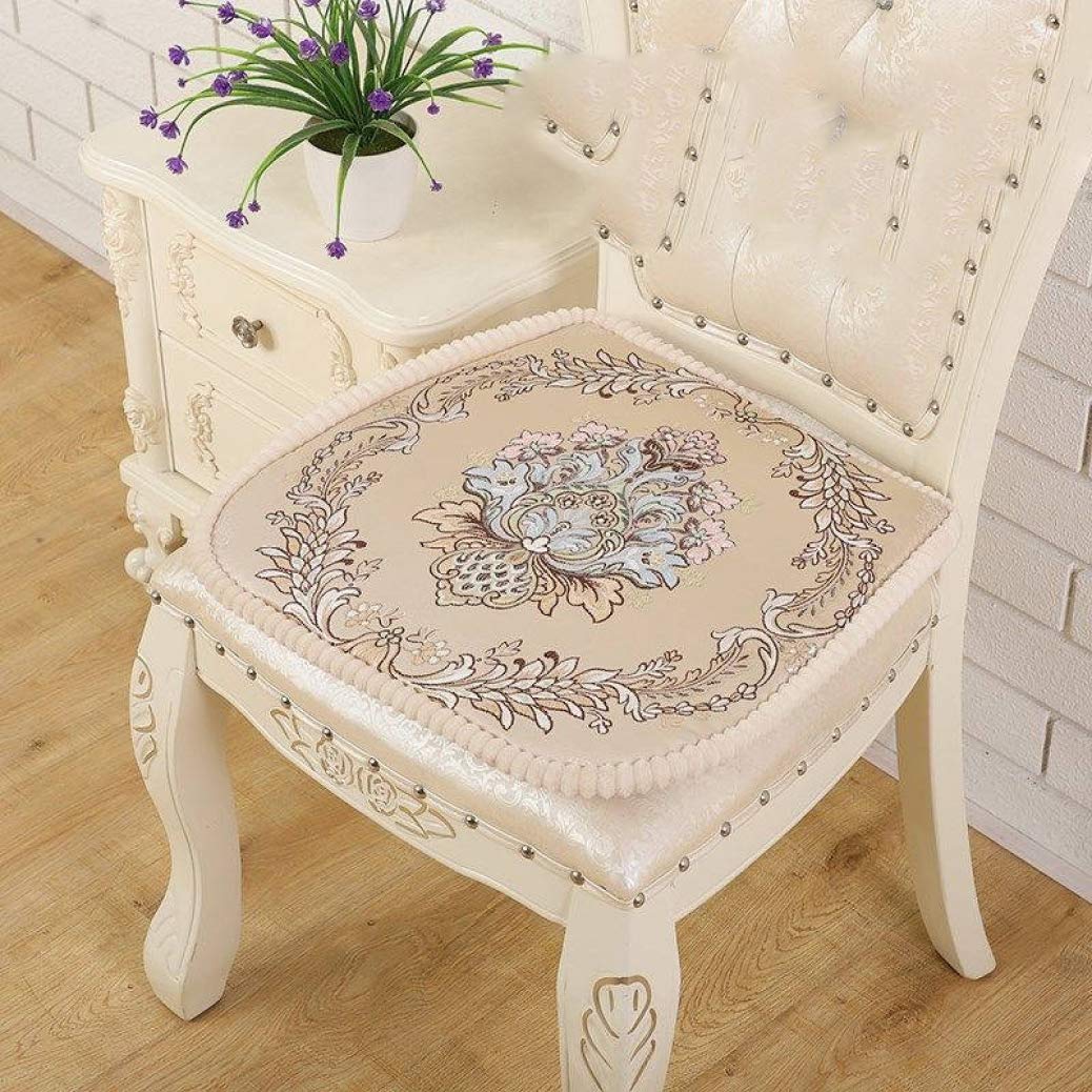 JONARO Embroidered Floral Dining Chair Cushion for Kitchen Decor Anti-Skid Home Seat Pad European Chair Decorative Cushion Pillow Mat
