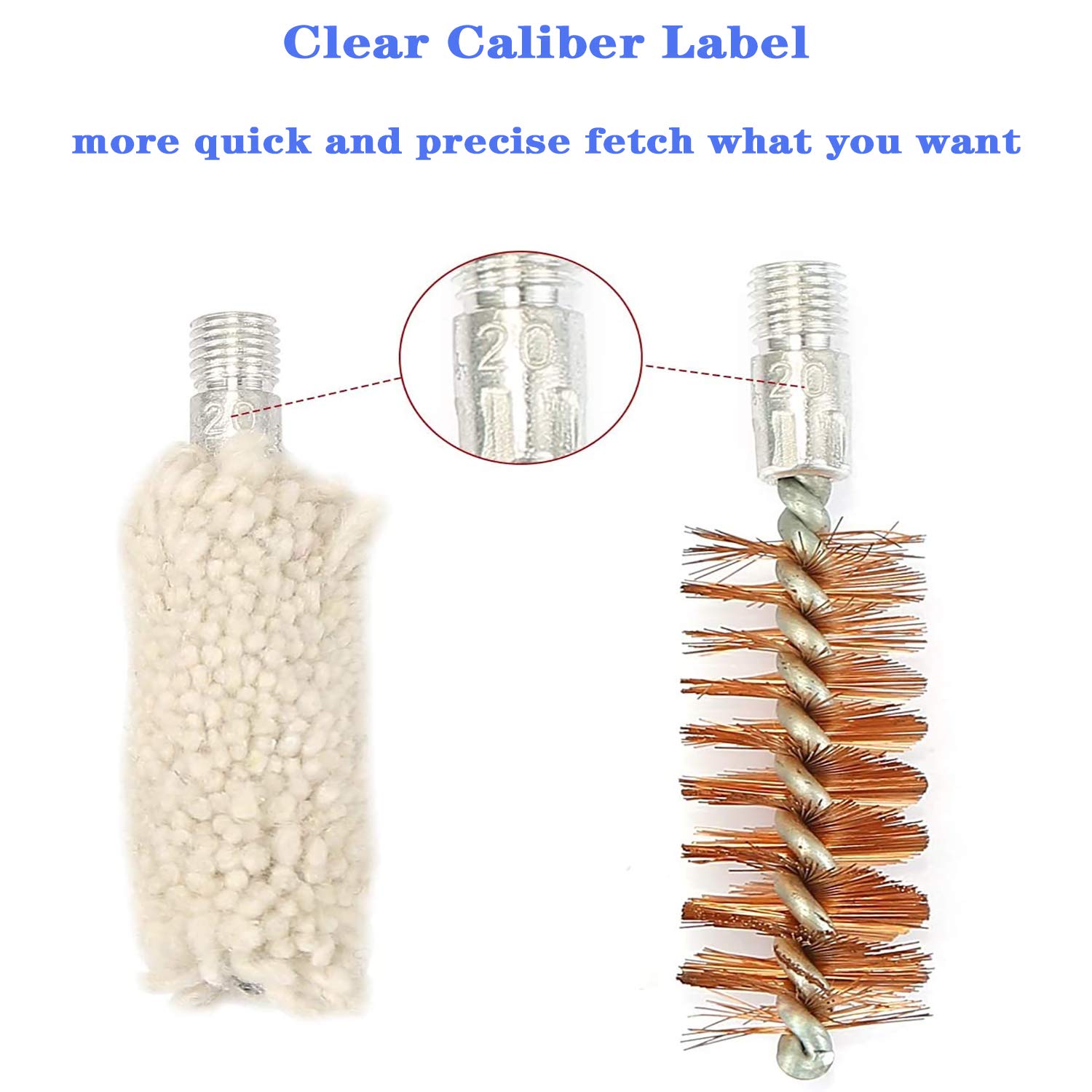 Jackgold Gun Cleaning kit Universal Gun Cleaning Supplies for Hunting Shooting with Travel Size Case (Brass jags and Tips), Silver Package