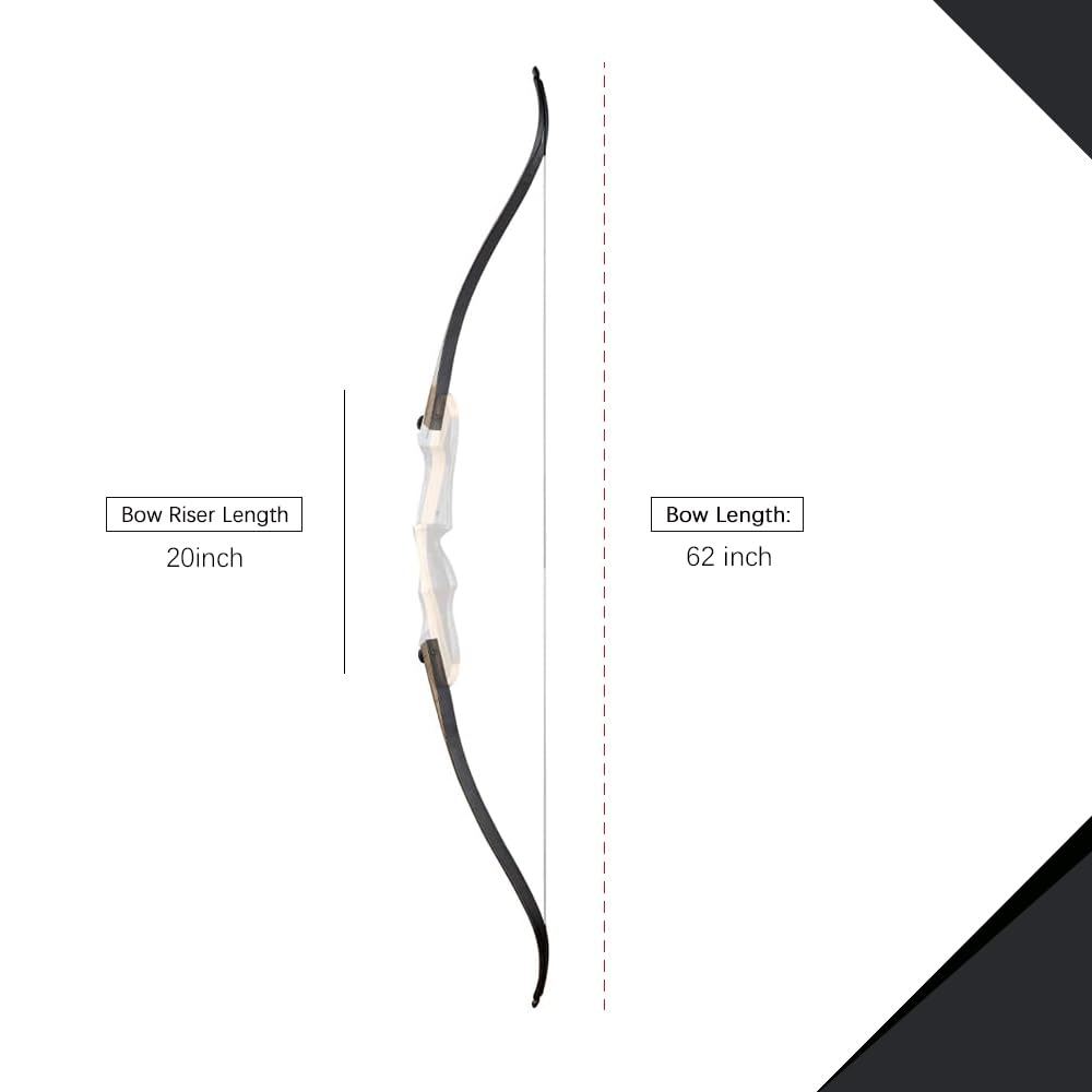 Lightning Archery Takedown Hunting Recurve Bow Limbs Replacements 25-60lbs with 2pack Screw Limbs Bolt (60lbs)