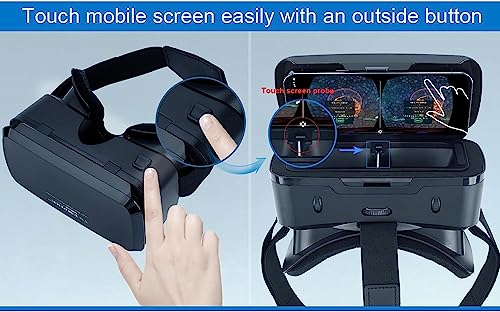 VR Headsets for Phone Cell Phone Virtual Reality headsets 3D Glasses Helmets VR Goggles for TV Movies Video Games Compatible to iOS Android Support 4.7” to 7.3” Mobile Screen with Controller (BR95)