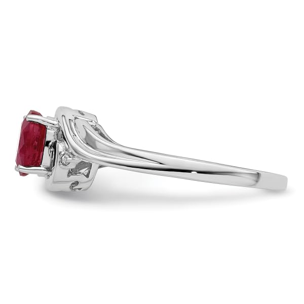 IceCarats 925 Sterling Silver Diamond Red Ruby Ring Gemstone Band Size 7