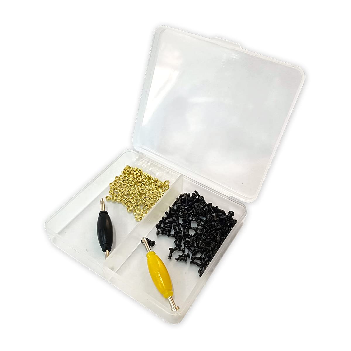 NC EBCO FiguresLab 120Pcs Fingerboard Nuts +120Pcs Screws + 2Pcs Spanner Tool Set/Box for Compatible with Most 96mm Fingerboard Toy