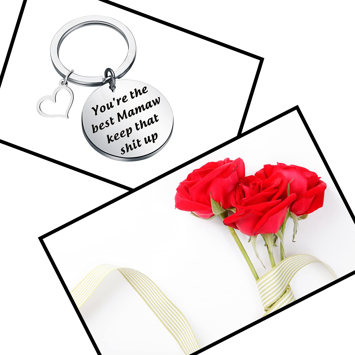 KUIYAI Funny Grandma Gift You're The Best Mamaw Keep That Shit Up Keychain Mother's Day Gift(Best Mamaw KS)