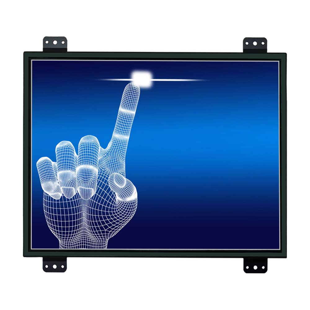 iChawk 15'' inch Display 1024x768 4:3 DVI VGA USB Power On Boot Metal Shell Embedded Open Frame Driver Free Ten-Point Capacitive Touch LCD Screen PC Monitor with Quick Easy Installation K150MT-DC