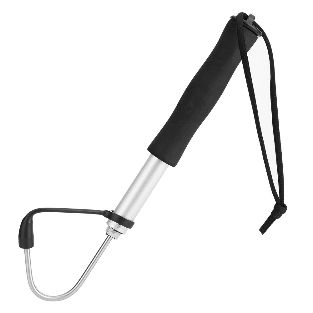 Huairdum Retractable Fishing Gaff, Stainless Steel Saltwater Sharped Hook Telescopic Ice Fishing Gear Hook Tackle with Soft EVA Handle Easy to Catch Fish