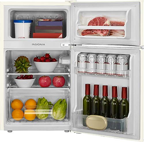 Insignia 3.1 cu. ft. Retro Mini Fridge with Top Freezer (Creamy Vanilla)