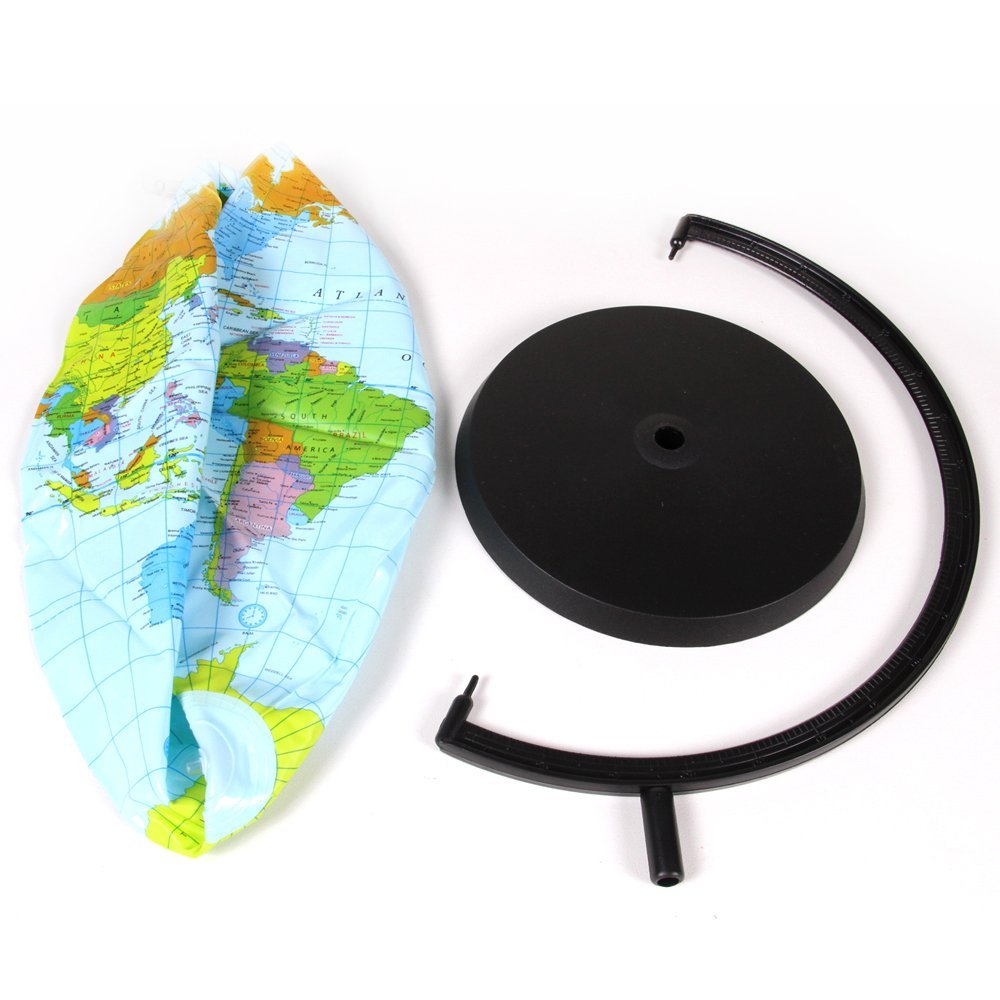 hand2mind Inflatable World Globe with Stand