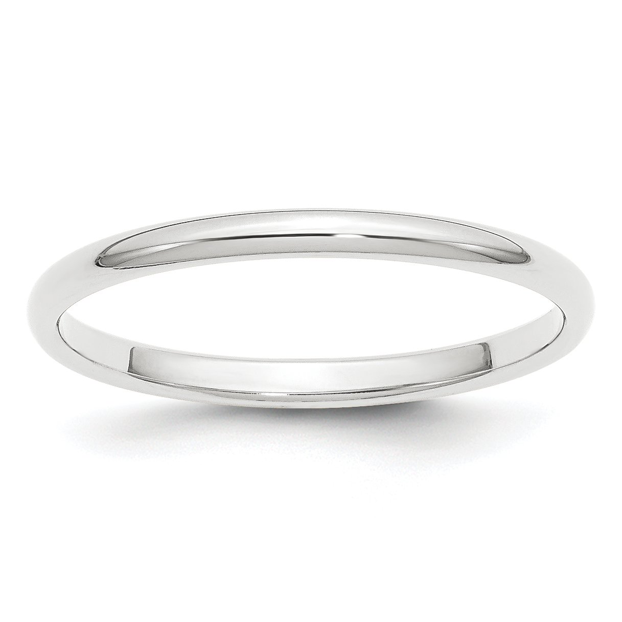 Jewelry Stores Network Solid Platinum 2 mm Classic Rounded Wedding Band Ring Size 7
