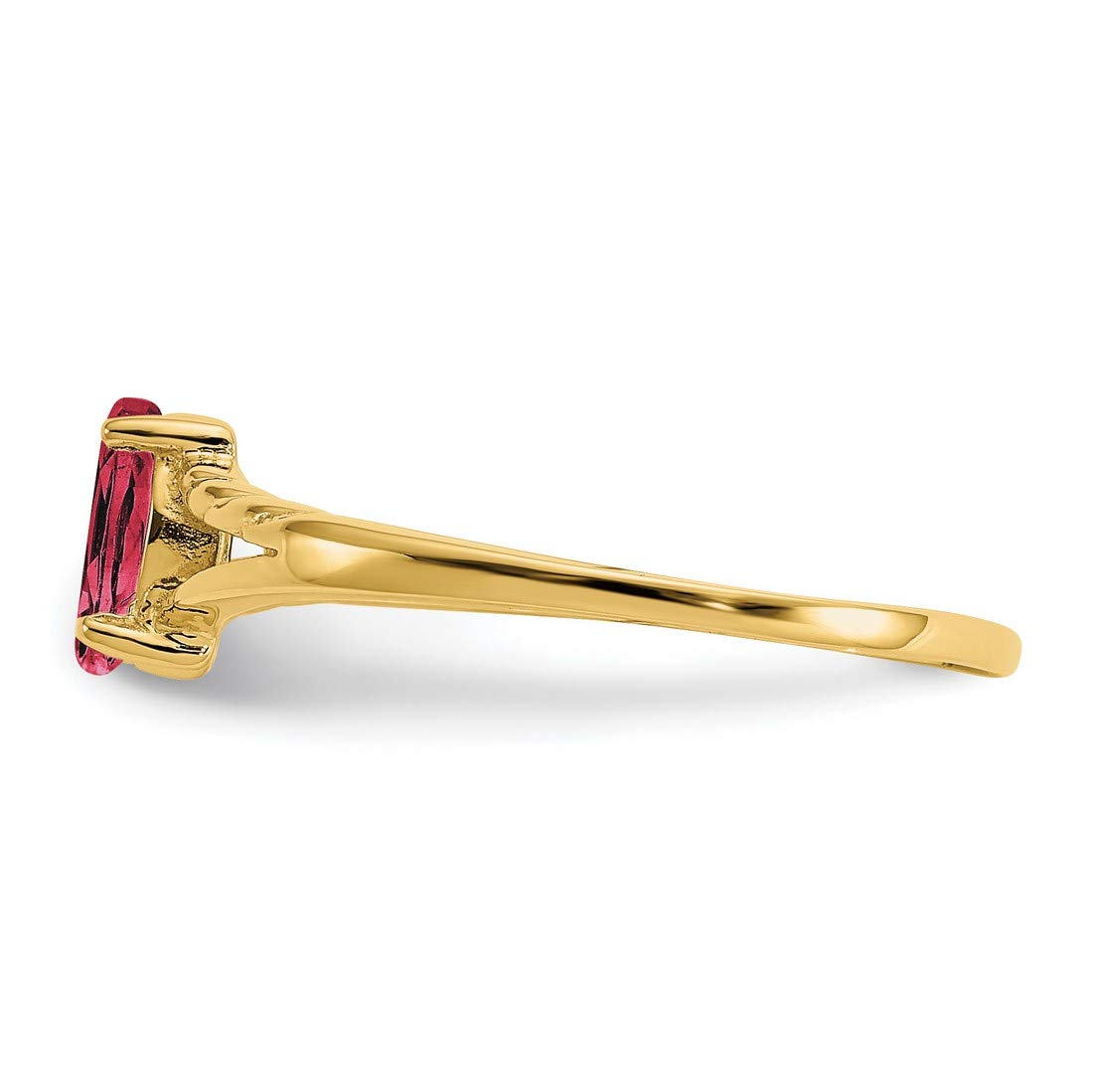 Jewelry Stores Network Pink Tourmaline Heart October Birthstone Ring in Real 14k Yellow Gold Size 7