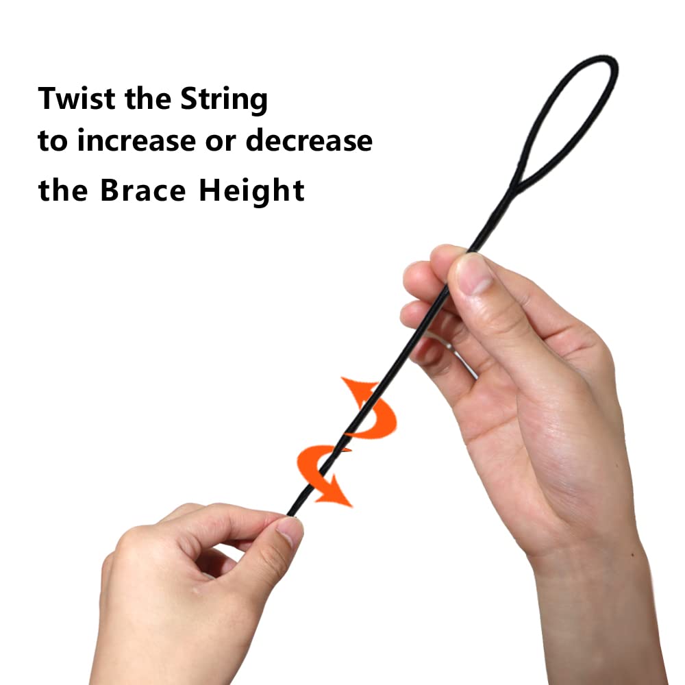 Lightning Archery Dacron Bow String with 2 Brass Nocks for Longbow Traditional Recurve Bow Replacement Bowstring 60"-14Strands