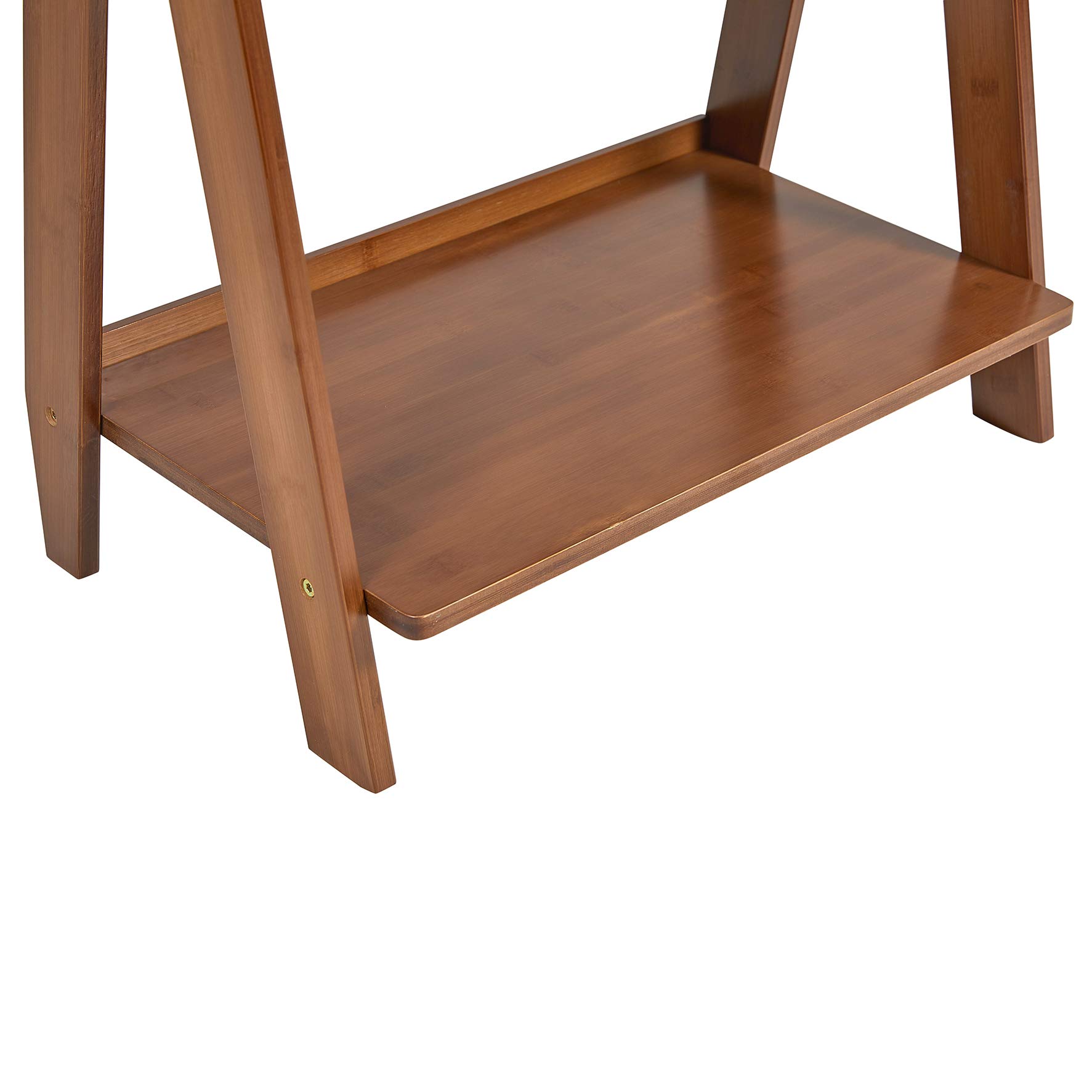 K KELBEL Bookshelf & Ladder Shelf &Storage Rack & Multipurpose Bamboo Organizer Shelves Furniture for Home Office, Living Room, Kitchen, Office 5 Tier (Brown)