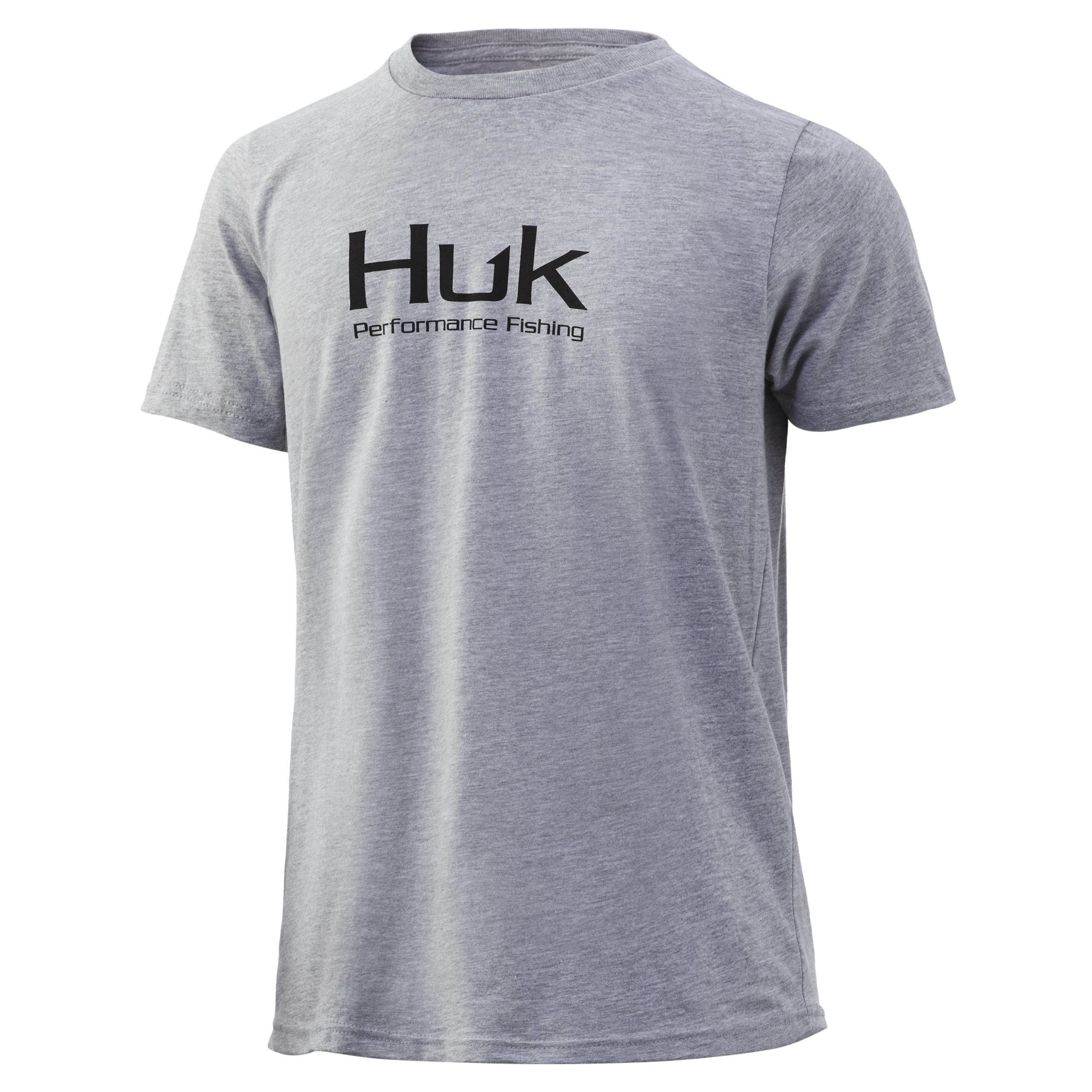 HUK Unisex-Child Tee | Kids Performance Fishing T-Shirt, True Heather Grey, X-Small