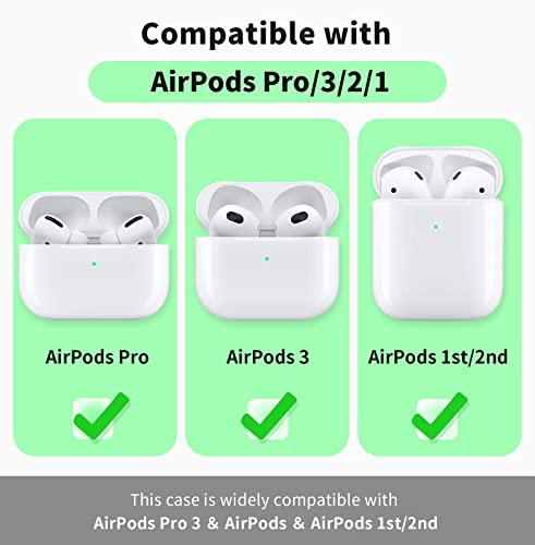 Vsagier Strong Magnetic Airpods Strap, Silicone Anti-Lost Cord Sports Lanyard with Extra Tangle-Free Cable Storage Case, Compatible with Airpods 3rd / 2nd Generation/Pro / 1(White)