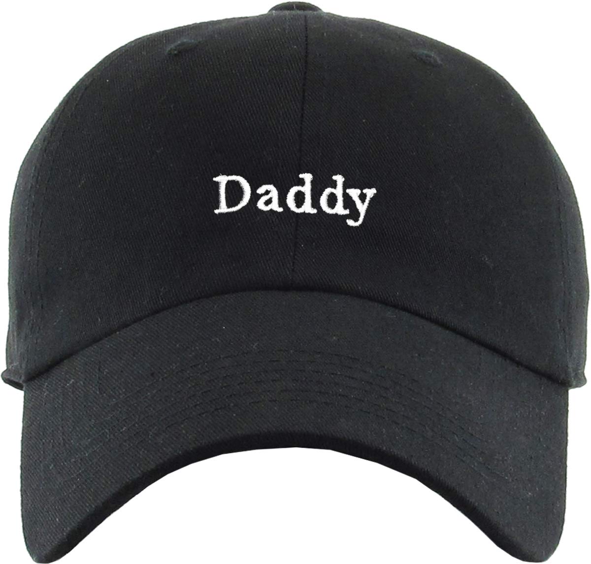 KBSV-3046V BLK Daddy Dad Hat Baseball Cap Vintage Distressed Classic Polo Style Adjustable Cotton