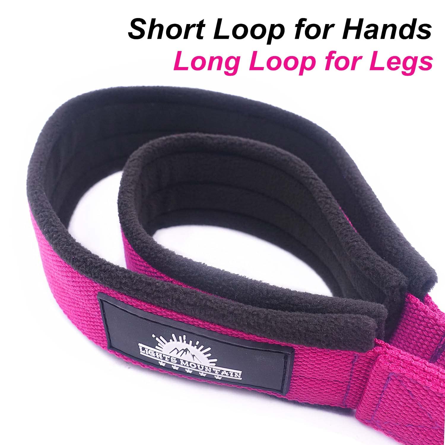 Lights Mountain 1 Pair Pilates Double Loop Straps for Reformer, Fitness D-Ring Straps Handle, Yoga Exercise Accessories for Home Gym Workout