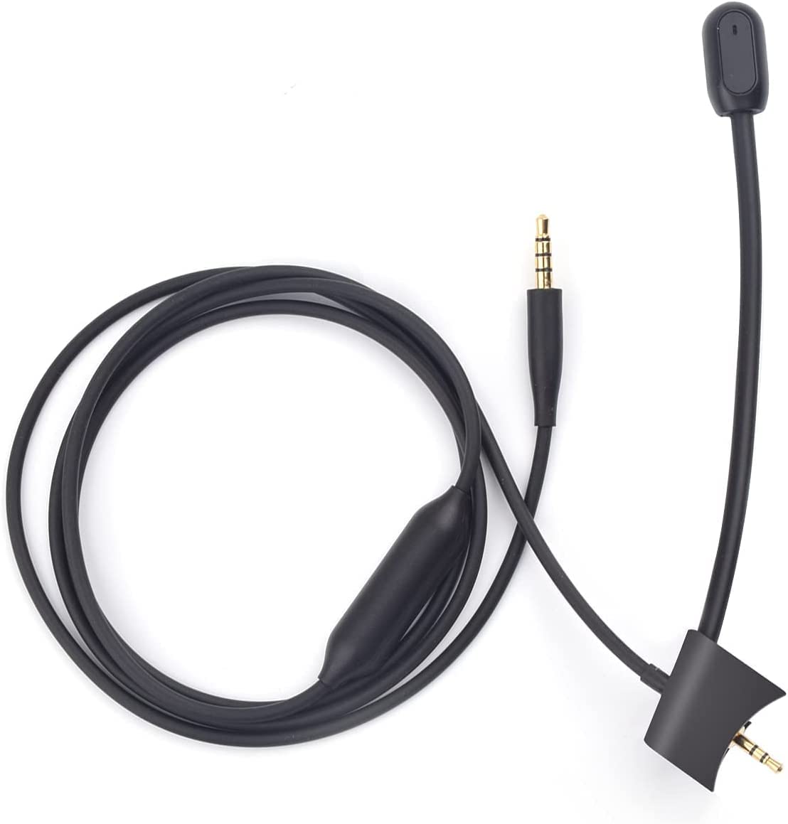 Learsoon Boom Microphone Cable QC35 Replacement Cord for Bose QuietComfort 35 & QuietComfort 35II(QC35II) Headphones, Gaming Mic with Mute Black 120CM/4FT