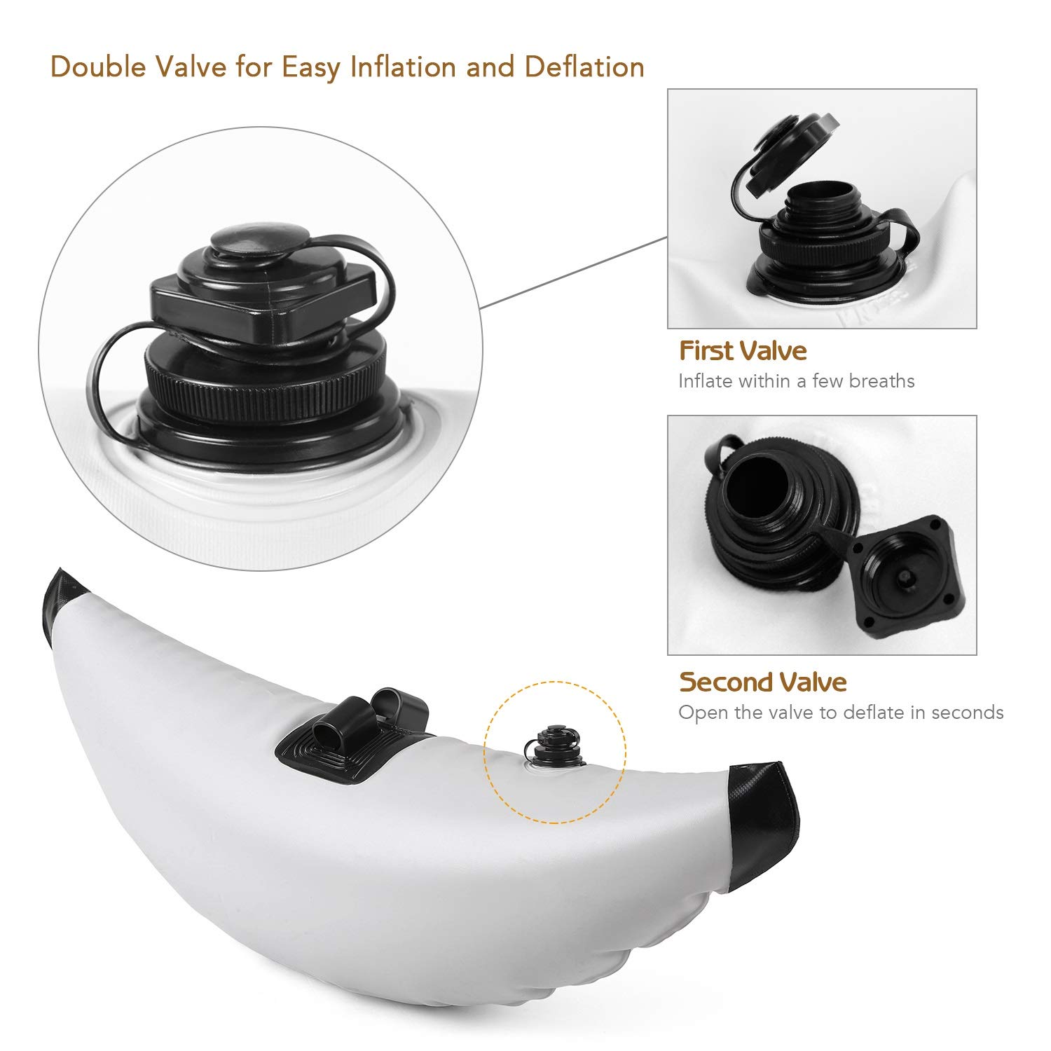Kayak Inflatable Outrigger Float with Arms Rod Kayak Boat Fishing Standing Float Stabilizer System Kit (Color : White 1)