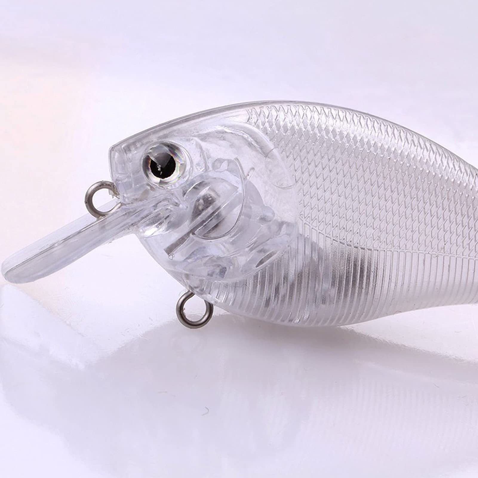 LHLLHL 25 Pcs/Unpainted Fishing Lures 8cm 8g Artificial Bait Carp Fishing Wobblers Tackles DIY Lures Clear Blank Crankbaits