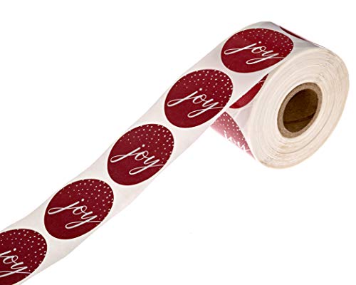 Joy Christmas Stickers / 500 Shiny Holiday Labels / 1.5" Christmas Sticker Envelope Seals/Winter Season Label/Made in The USA