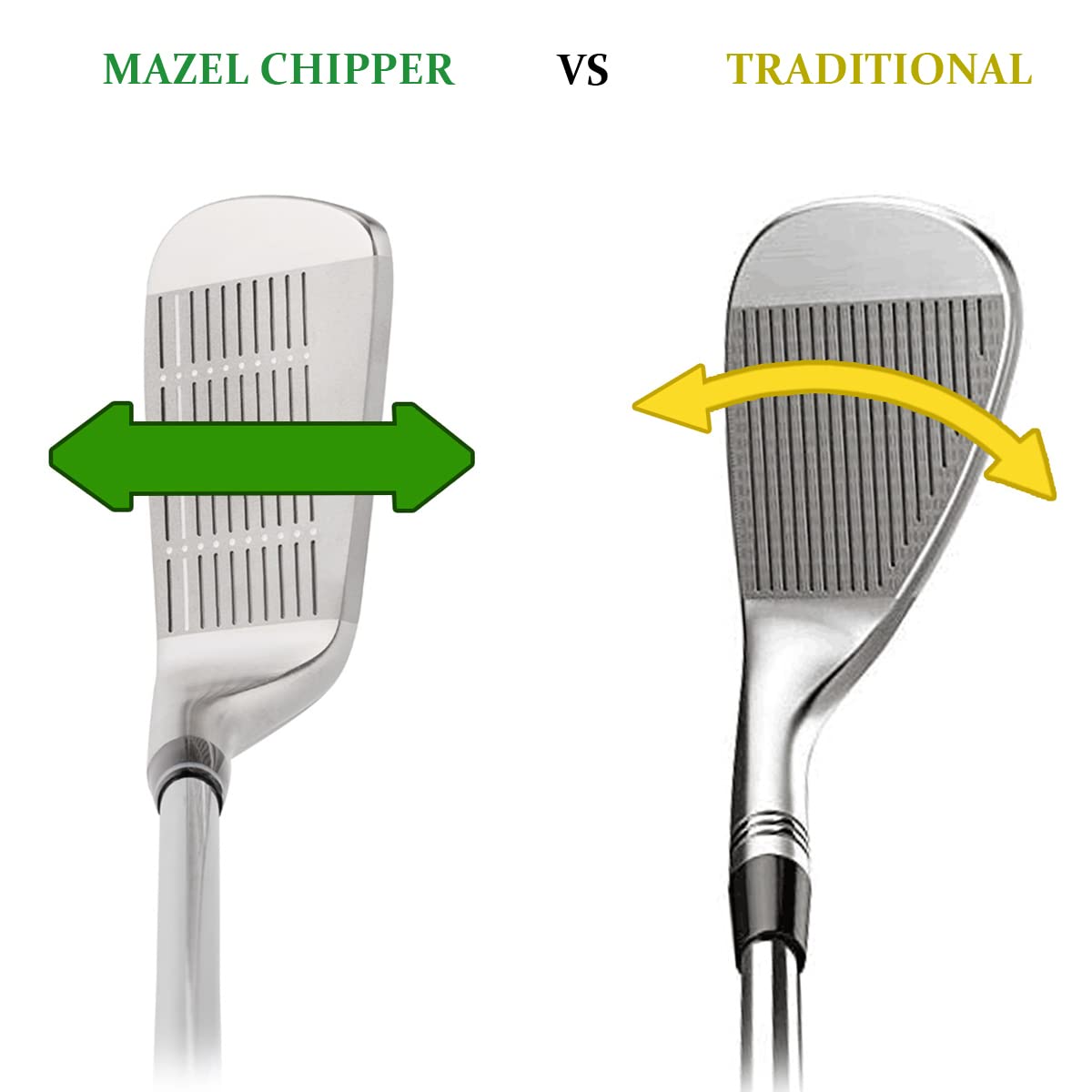 MAZEL Gold Golf Driver 9.5 Degree & Golf Chipper 55 Degree,Bundle of 2